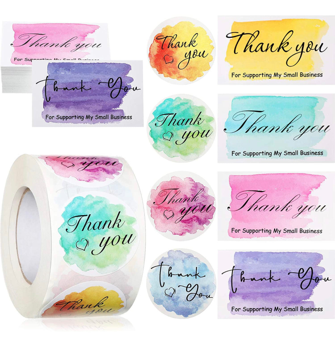 Thank You Card Sticker Combo – Glam and Glitz Mailing Supplies